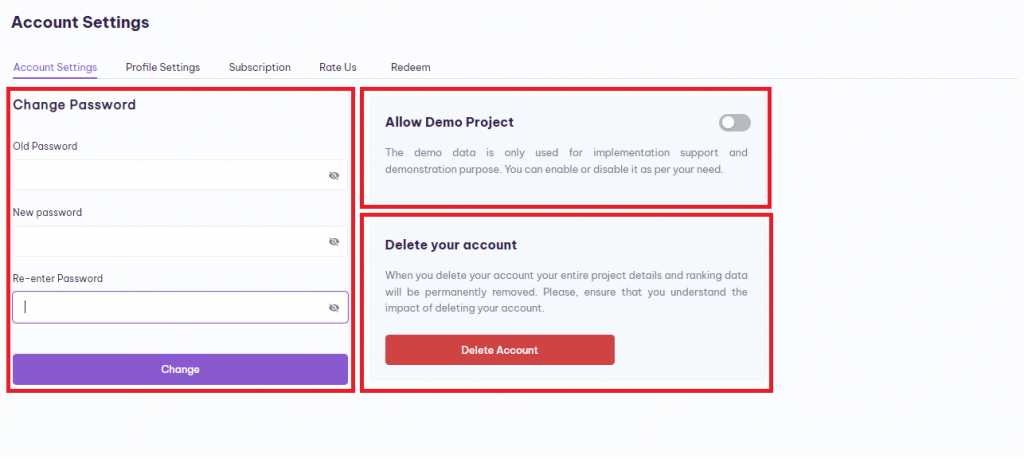 Account Settings - Serpple