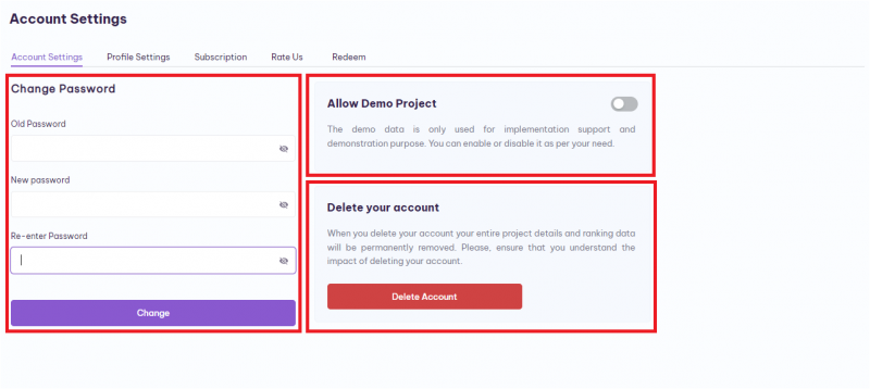 Account Settings - Serpple
